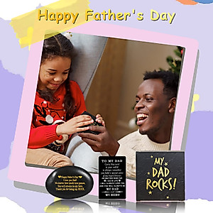 Father's Day Gifts, Gifts for Dad, Birthday Gifts for Dad, Dad Birthday Gifts Wallet Card, Engraved Rock with Words, Rare Unique Gift for Your DAD, Your HERO.