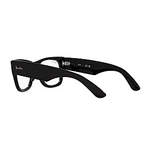 Ray-Ban RX0840V Mega Wayfarer Square Prescription Eyewear Frames, Black/Demo Lens, 51 mm