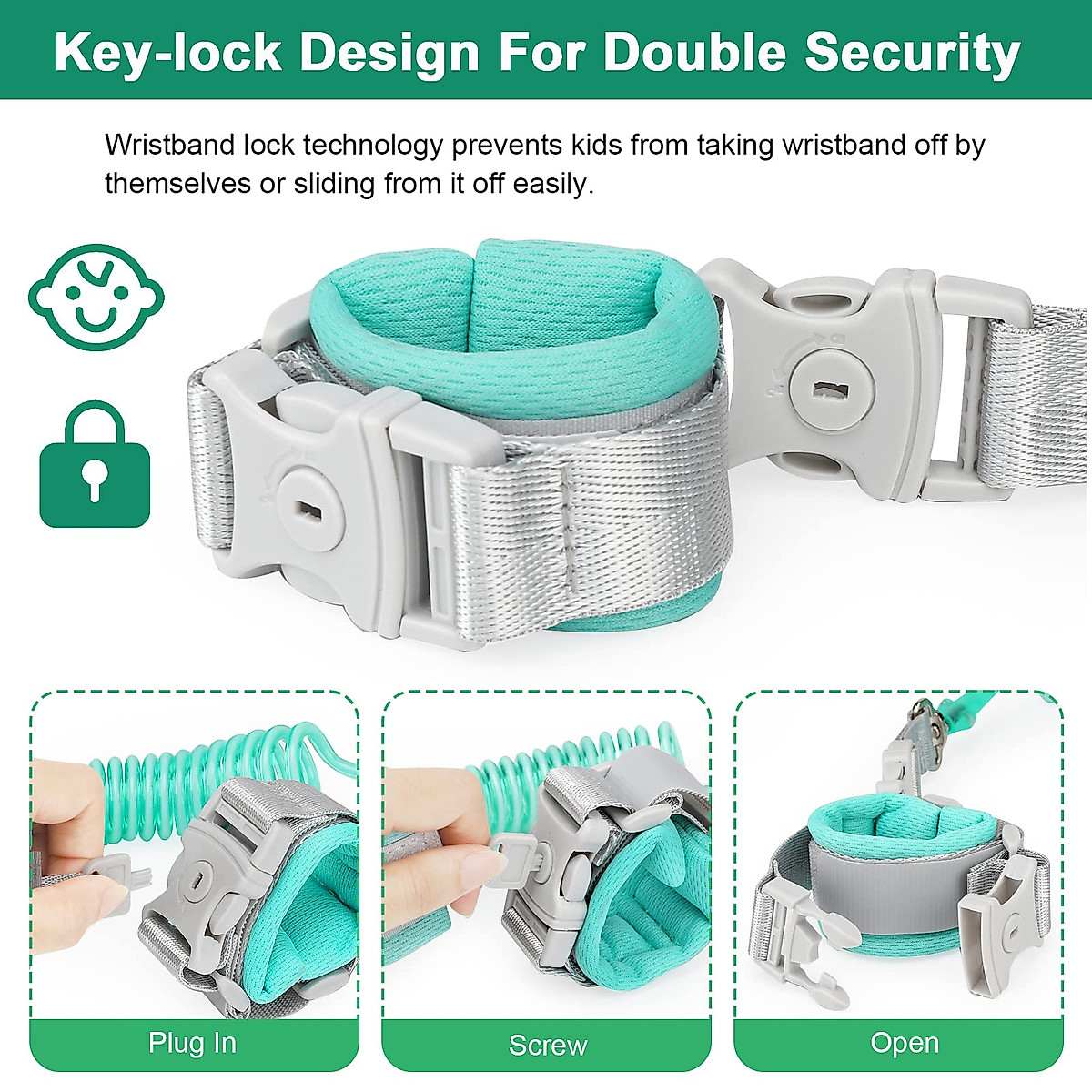 Accmor Toddler Harness Backpack Leash, 4 in 1 Kid Dinosaur Backpacks with Anti Lost Wrist Link, Child Cute Daycare Bags with Rope Tether Keep Boys Girls Walking Close(Green)