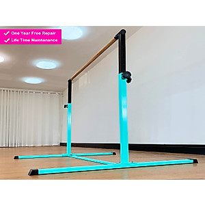MARFULA 4FT Gymnastic Bar Set Gymnastics Horizontal Bar Gymnastics Kip Bar Teal Bar for Kids Home Use