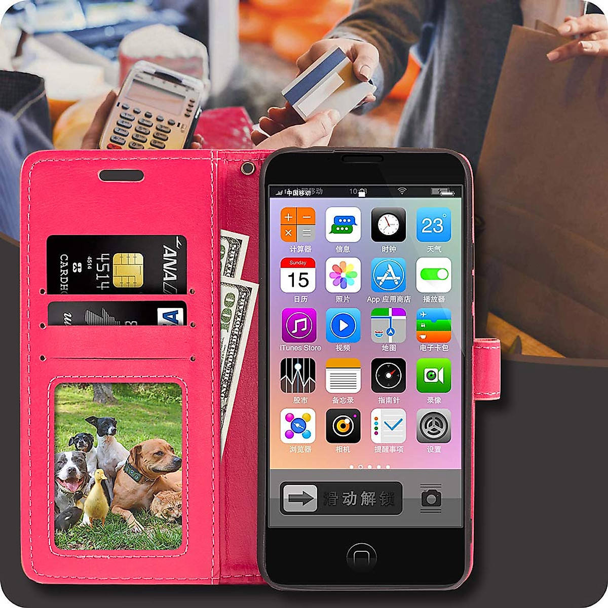 Gigaset GS3 Wallet Case, Premium PU Leather Magnetic Flip Case Cover with Card Holder and Kickstand for Gigaset GS3