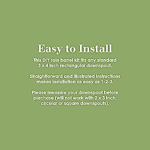 EarthMinded Rain Barrel Diverter Kit - Rain Diverter for 3 x 4 Inch Downspouts, Includes Spigot and Downspout Diverter - Convert Containers into Rain Barrels - Easy to Install