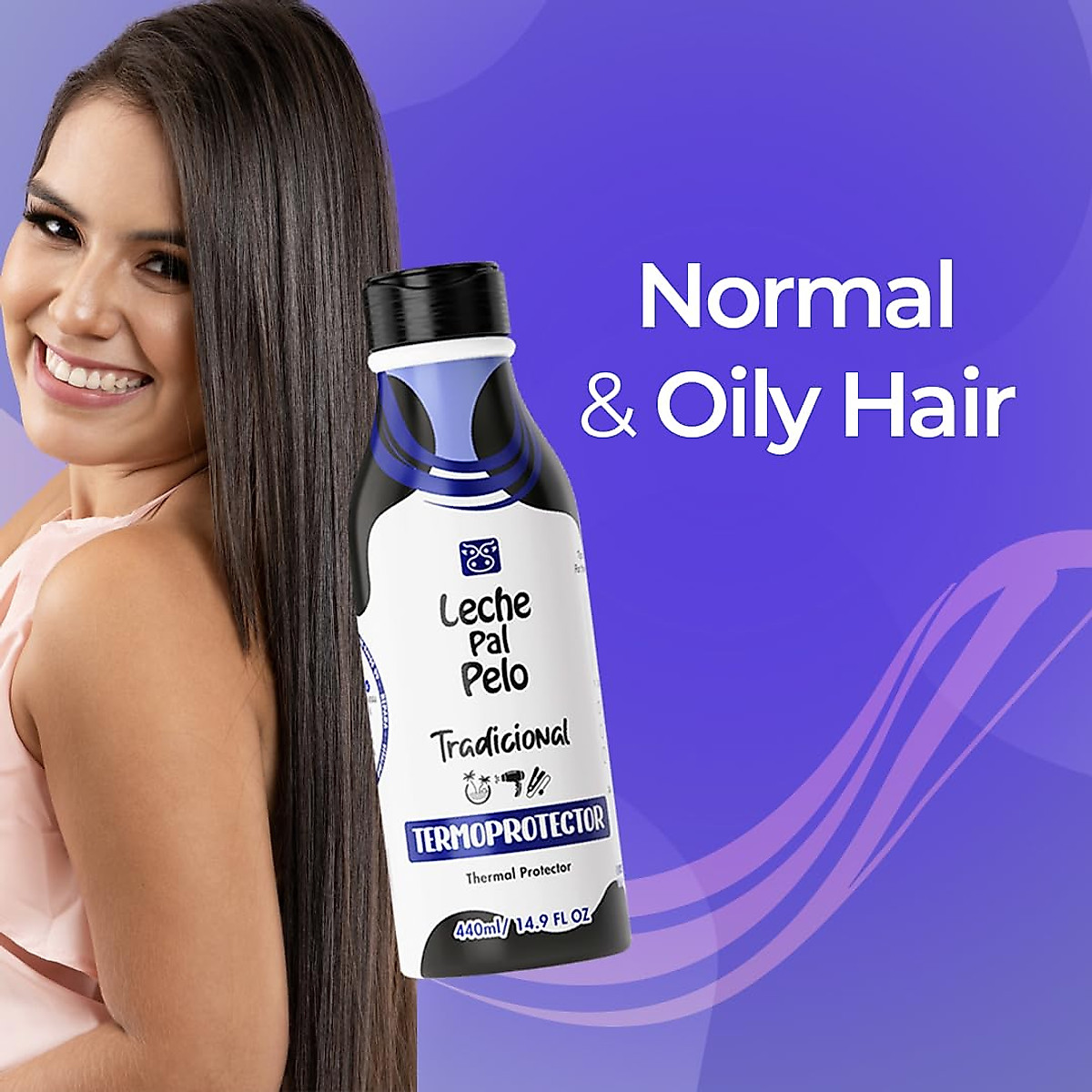 Leche Pal Pelo Hair Thermal Protectant Leave-in-Treatment with Natural Soy, Wheat and Aloe Vera, 14.9 oz.