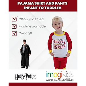 Harry Potter Infant Baby Boys Pajama Shirt and Pants Set White/Red 18 Months