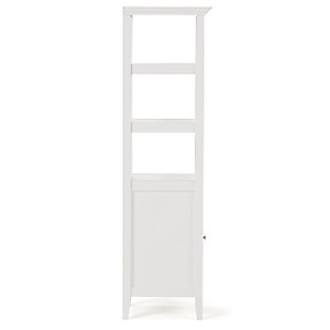 SIMPLIHOME Acadian 56.1 inch H x 15.75 inch W Bath Storage Tower Bath Cabinet in White with Storage Compartment and 3 Shelves,for the Bathroom, Transitional