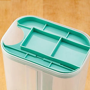 2 Section Dry Food Container, Crafted With 100% BPA-Free Polypropylene, Food Storage - Measures 6" Wide x 4" Deep x 9 1/2" High, by Chef's Pride