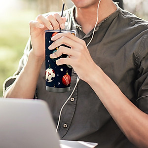 QWEUIOP 20oz Insulated Travel Coffee Mug Sport Christmas Stainless Steel Tumbler with Lid Double Wall Vacuum Coffee Cup For Hot and Cold Drinks14356