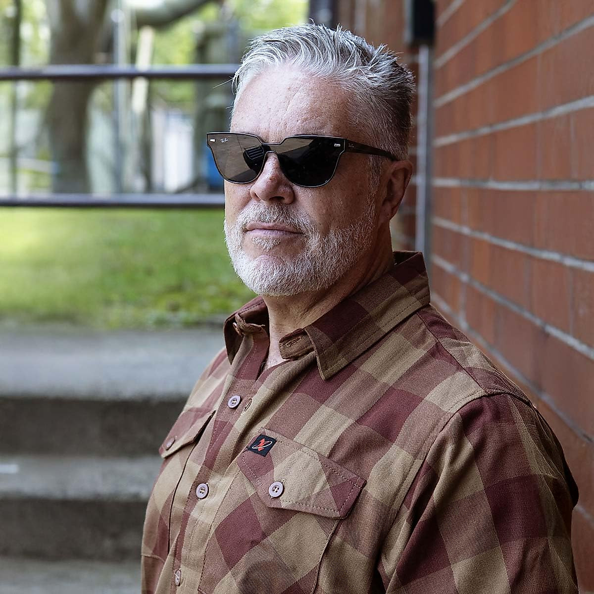 Milwaukee Leather MNG11653 Men's Brown and Beige Long Sleeve Cotton Flannel Shirt - Medium