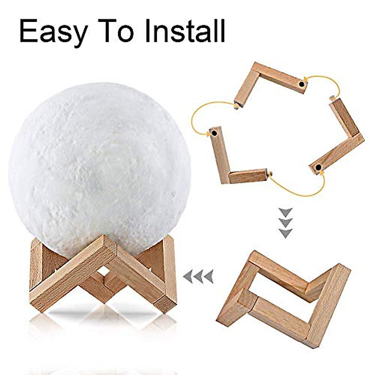 3D Moon Quran Speaker Light, Portable Quran Speaker APP Control Remote Small Moon Light Night Light with Bluetooth Eid Mubarak hajj Gifts…