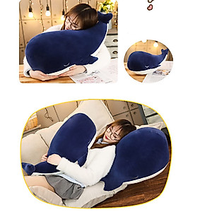 JPORSHU 10inches Soft Simulation Big Blue Whale,Marine Life Dolphin Doll Plush Toy，Back Cushion Children Birthday Gift