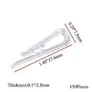 YiIin 1.5 inch/38mm U Shape Plastic Alligator Clips Clothespins Garment Shirt Folding Clips Transparent Clothes Pins Clear Shirt Clips with Teeth 120Pcs for Folding Ties Shirts Hold Garments in Place