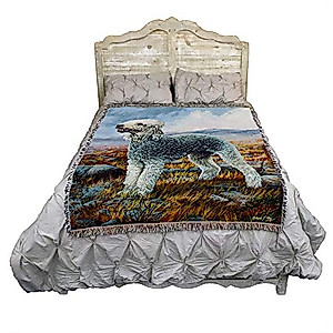 Pure Country Weavers Bedlington Terrier Blanket by Robert May - Gift for Dog Lovers - Tapestry Throw Woven from Cotton - Made in The USA (72x54)