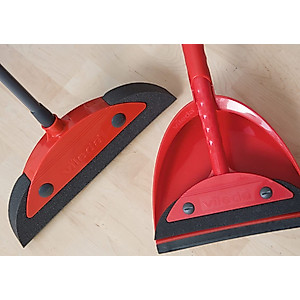 Vileda 158735 Super Classic Broom with Triangular Handle and Super Duster Classic Sweeping Set Broom Set – Red, 16 x 49 cm