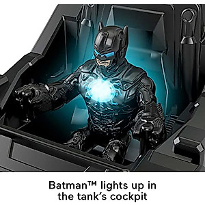 Imaginext DC Super Friends Batman Toy, Bat-Tech Tank with Light-Up Figure & Projectile Launcher for Preschool Kids Ages 3+ Years