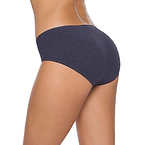 Wealurre Cotton Women's Breathable Panties Seamless Comfort Underwear (3128M, Line Purple)