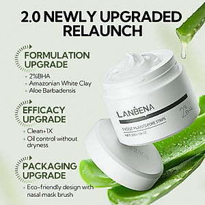 LANBENA Blackhead Remover, Nose Pore Strips for Blackheads, Black Head Remover Mask for Face, Puntos Negros, 30g+60pcs paper