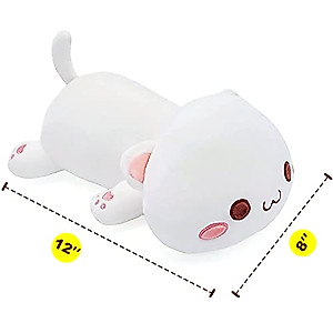 Onsoyours Cute Kitten Plush Toy Stuffed Animal Pet Kitty Soft Anime Cat Plush Pillow for Kids (White A, 12")