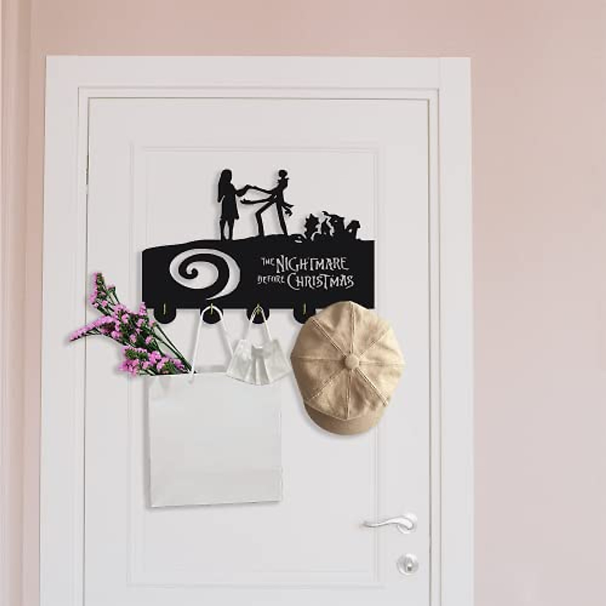 The Nightmare Before Christmas Key Hooks-Wall Hooks Heavy Duty 20LB(Max),Wall Décor,Wood Coat Hooks, Key Holder,Key Hanger for Wall、Entryway and Kitchen