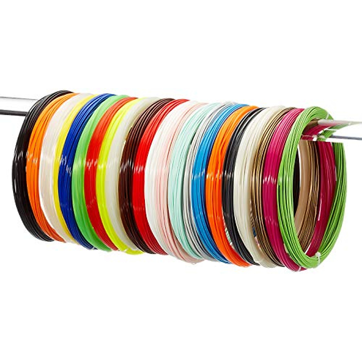 Amazon Basics PLA 3D Printer Filament, 1.75mm, 22 Assorted Colors, 1.25 kg