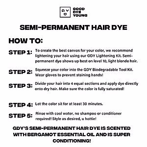 Good Dye Young Streaks and Strands Semi Permanent Purple Hair Color (PPL Eater) - UV Protective Temporary Conditioning Dye for 15-24+ Washes - Vegan & Cruelty-Free