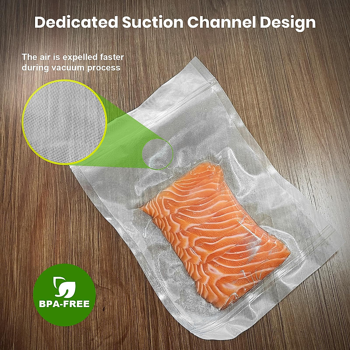 Gasbye Vacuum Sealer Bags, 2 Pack 8"x 20' Rolls Bags, BPA-Free Commercial Grade, Durable Customized Size for Airtight Food Storage, Meal Prep or Sous Vide Cooking