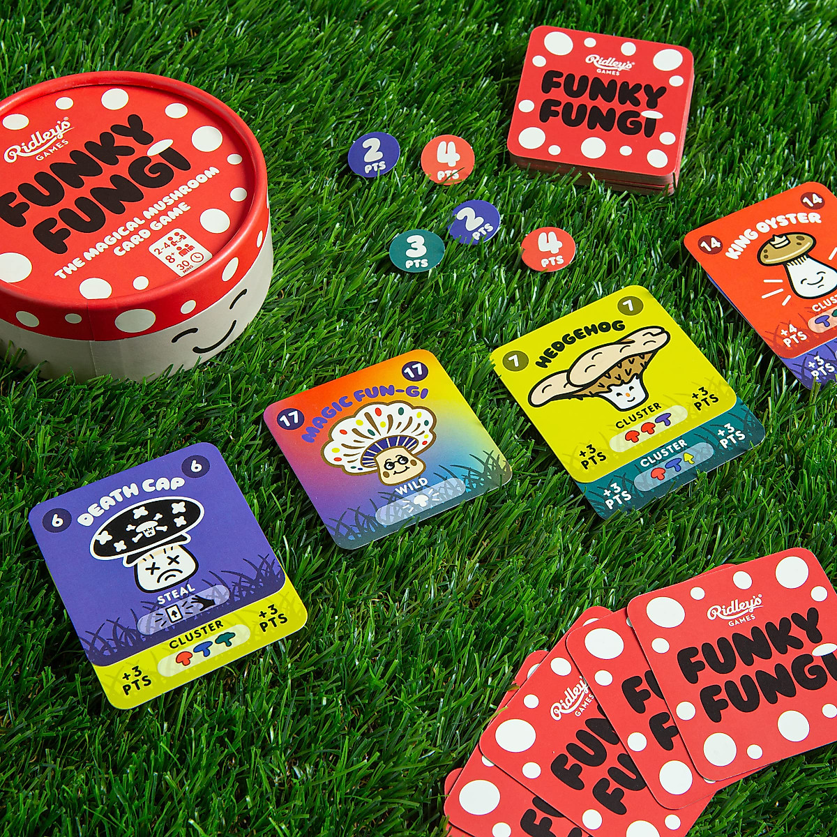 Ridley's Games: Funky Fungi The Mushroom Card Collecting Game | Simple Family Game with Fun Twists | 2-4 Players for Ages 8+ with 30-Minute Game Play Time