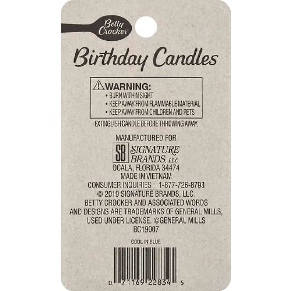 Betty Crocker Cool in Blue Birthday Candles, 16 Count (Pack of 1)