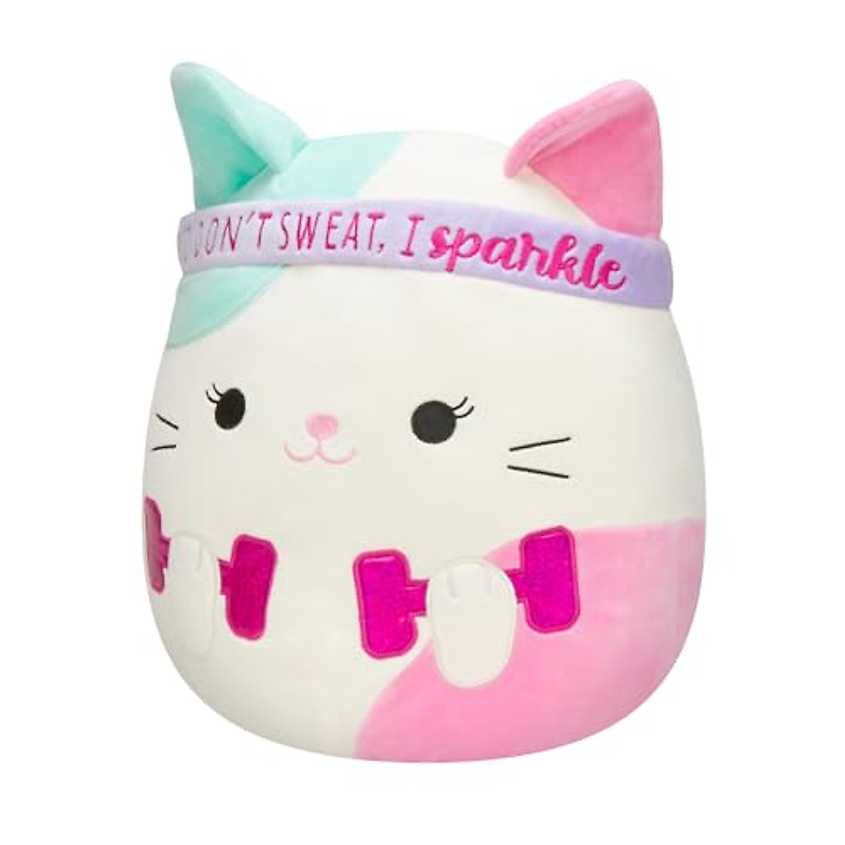 Squishmallows Original 14-Inch Caryl Teal and Pink Calico Cat - Large Ultrasoft Official Jazwares Plush