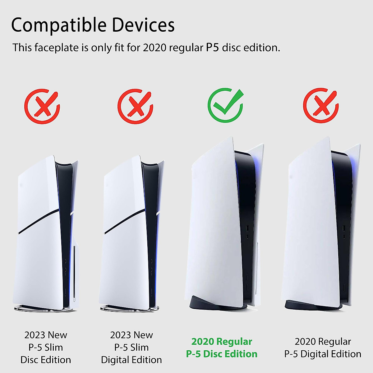 Faceplate with RGB Light Strip for PS5 DOBEWINGDELOU Glossy Face Plate 400+ Effects LED Light Ring Console Cover for P5 Disc Edition DIY Decoration Kit Accessories Electroplating Purple