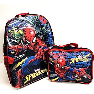 Spiderman Marvel 16" Backpack With Detachable Lunch Box