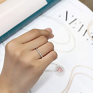 DoubleAccent Solid 14K White Gold Ring 2mm Plain Band Braided Rope Design Wedding Band (Size 5 to 9), 7