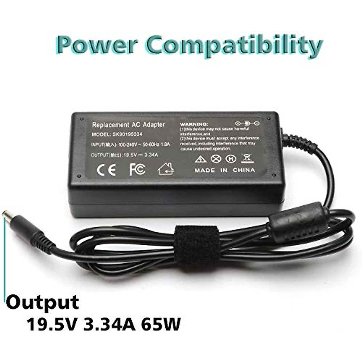 65W AC Charger for Dell Inspiron 17-7000 17-5000 17-3000 15-7000 15-5000 15-3000 13-7000 11-3000 2 in 1 Series 3558 3181 5100 5535 5555 5558 5559 5567 XPS 9350 9360 la65ns2-01 Charger Laptop Power