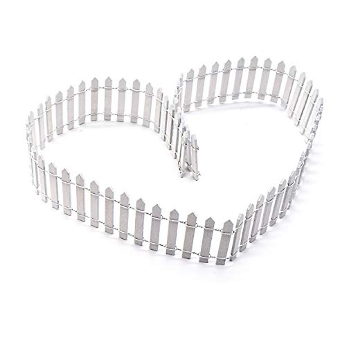 AUEAR, 35 Inch Long Mini Fairy Garden Fence Wood Ornament Wooden Decorative Picket Fence for DIY Crafts Project (White, 2-Pack)