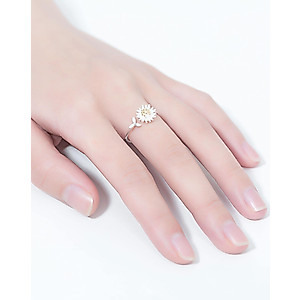 925 Sterling Silver Chrysanthemum Ring, Fashion Women'S Sterling Silver Jewelry, Size Adjustable Ring Sterling Silver Ring