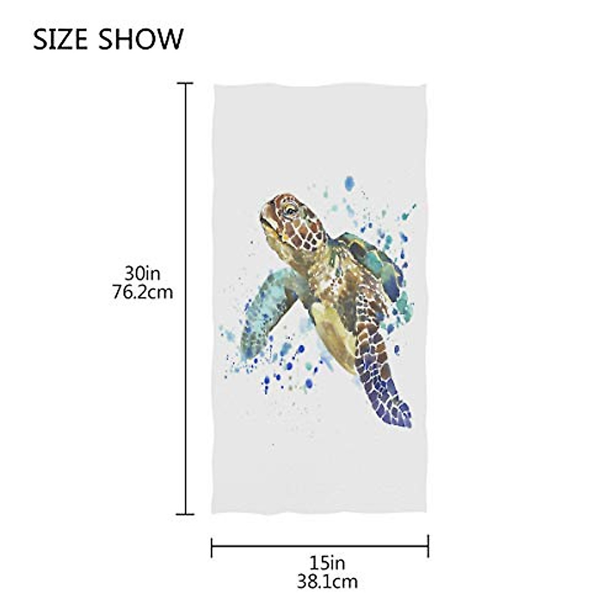 susiyo Watercolor Marine Animals Cute Sea Turtle Hand Towels Luxury Print Bathroom Towel Highly Absorbent Extra Soft Fingertip Towels Multipurpose Towels for Yoga Gym Spa Hotel Bathroom (30 x 15 inch)