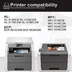 High Yield 4-Pack (1BK+1C+1M+1Y) Compatible TN221BK TN221C TN221M TN221Y Toner Cartridge Set Replacement for Brother HL-3140CW 3150CDN 3170CDW 3180CDW MFC-9130CW 9140CDN DCP-9015CDW Printer