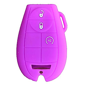 KAWIHEN Silicone Key Fob Cover Fit for Chrysler 300 T&C Dodge Challenger Durango Grand Caravan Journey Ram Truck 1500-3500 M3N5WY783X IYZ-C01C GQ4-53T 267F-5WY783X