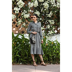 Myra Bag Wadelia Upcycled Canvas & Leather Wristlet Pouch Bag S-1517