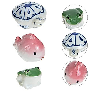 MAGICLULU 3Pcs Ceramic Animal Figurines Fish Frog Turtle Aquarium Floating Decorations Realistic Artificial Fishes Fish Tank Decorations Ornaments