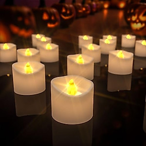 WarmEmbrace 12 Pack Flameless Candles,Easter Basket Stuffers, Battery Operated Candles, Tea Lights for Votive, Flickering Fake Candles, LED Candles for Wedding&Festival(Warm White, Batteries Included)