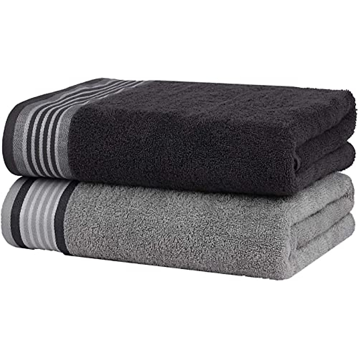 CASA COPENHAGEN, Designed in Denmark, 550 GSM, 12x12 Inches, Washcloths Towels, Set of 24 Towels, Super Soft and Absorbent, Egyptian Cotton Towels for Bathroom & Kitchen - Silver Grey and Dark Grey