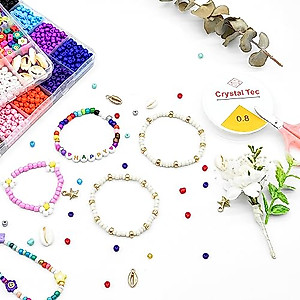 JOJANEAS 8800pcs 4mm Glass Seed Beads Bracelet Making Kit 24 Colors Small Beads for DIY Bracelets Necklace Jewelry Making Supplies