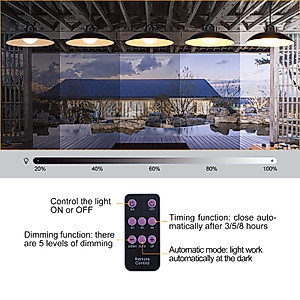 KINBEDY Solar Pendant Light Outdoor Indoor Shed Lights Adjustable Brightness Solar Barn Light Hanging Lamp IP65 Waterproof with 6M Extension Cord for Entryways, Yards, Garden Warmwhite