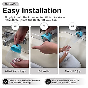 Bath Helper - Bath Tub Faucet Extender - Guides Water Directly from Faucet to Baby Bath Tub Without Excessive Water Waste and Splashing, 1 Pack (Clear White)