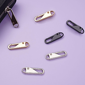 Deoward Zipper Pull, 6 PCS Replacement Metal Zipper Handle Mend Fixer Zipper Tab for Luggage, Suitcases, Backpacks, Jackets, Purses, Handbags