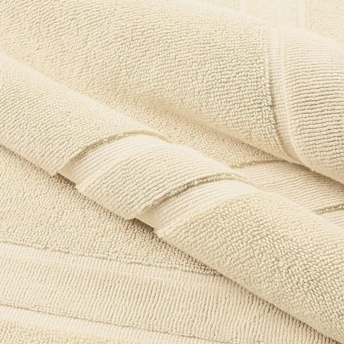 GLAMBURG Premium Cotton 20x32 inch 2-Pack Bath Mats - 100% Ringspun Cotton - Luxury Hotel & Spa Quality - 800 GSM - Durable Soft Highly Absorbent - Machine Washable - Ivory