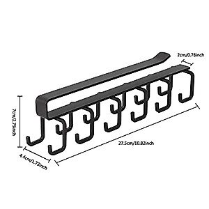 Multi-Function Storage Hooks Under Cabinet Mug Hanger for Cups Wine Glasses Without Drilling