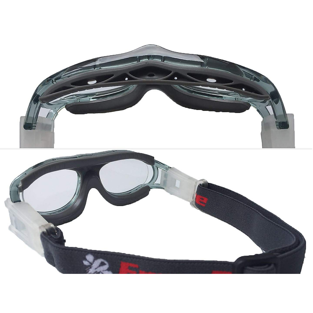 Freebee Unisex Kids Sports Safety Glasses Protective Goggles for basketball soccer (transparent grey)