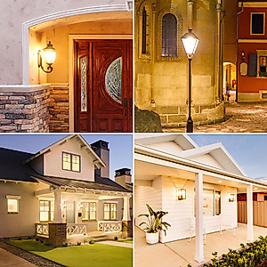 Torkase Outdoor Dusk to Dawn Light Bulbs, No Timer Required, 13W(100W Equivalent), 3000K Warm White, E26 A19 Automatic Sensor LED Bulb, Built-in Photocell Detector for Boundary Garage Patio, 2 Pack