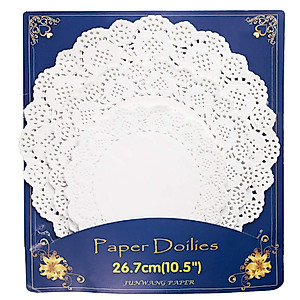 HAKSEN 108 PCS Paper Lace Doilies Combo, Pack 36 Each 6.5", 8.5", 10.5",Baked, Grilled, Fried Food,Tableware Decoration
